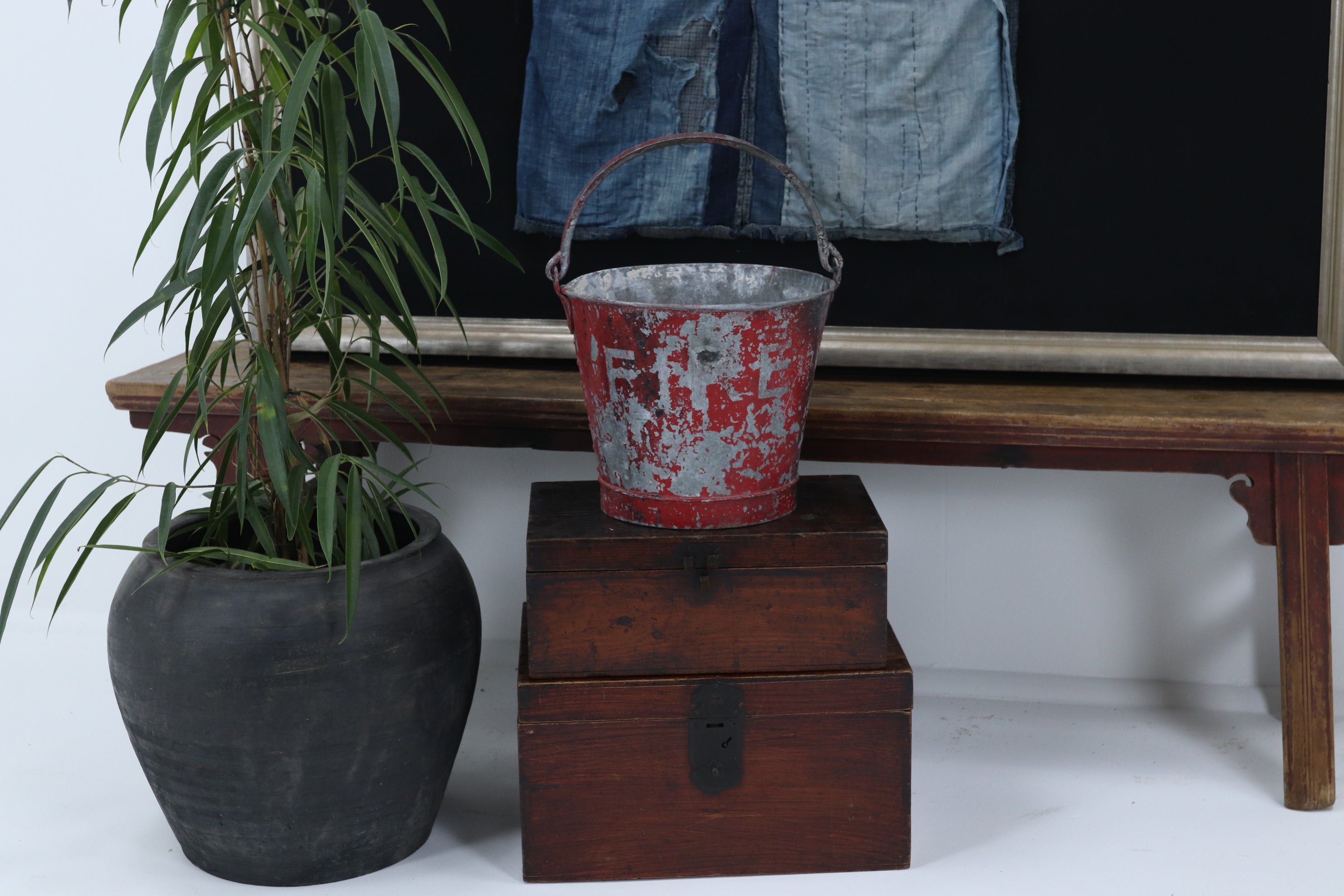 Mid 20th Century Galvanised And Painted Fire Bucket – Apeman Interiors