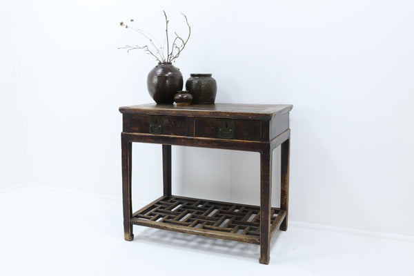 Chinese Hall Table With Lattice Shelf - Late Qing Dynasty – Apeman ...