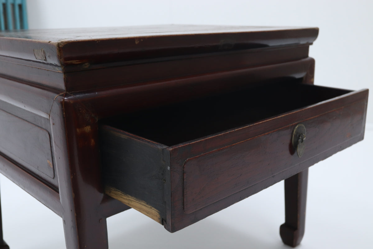 Chinese Low Lacquered Table With A Single Draw – Apeman Interiors