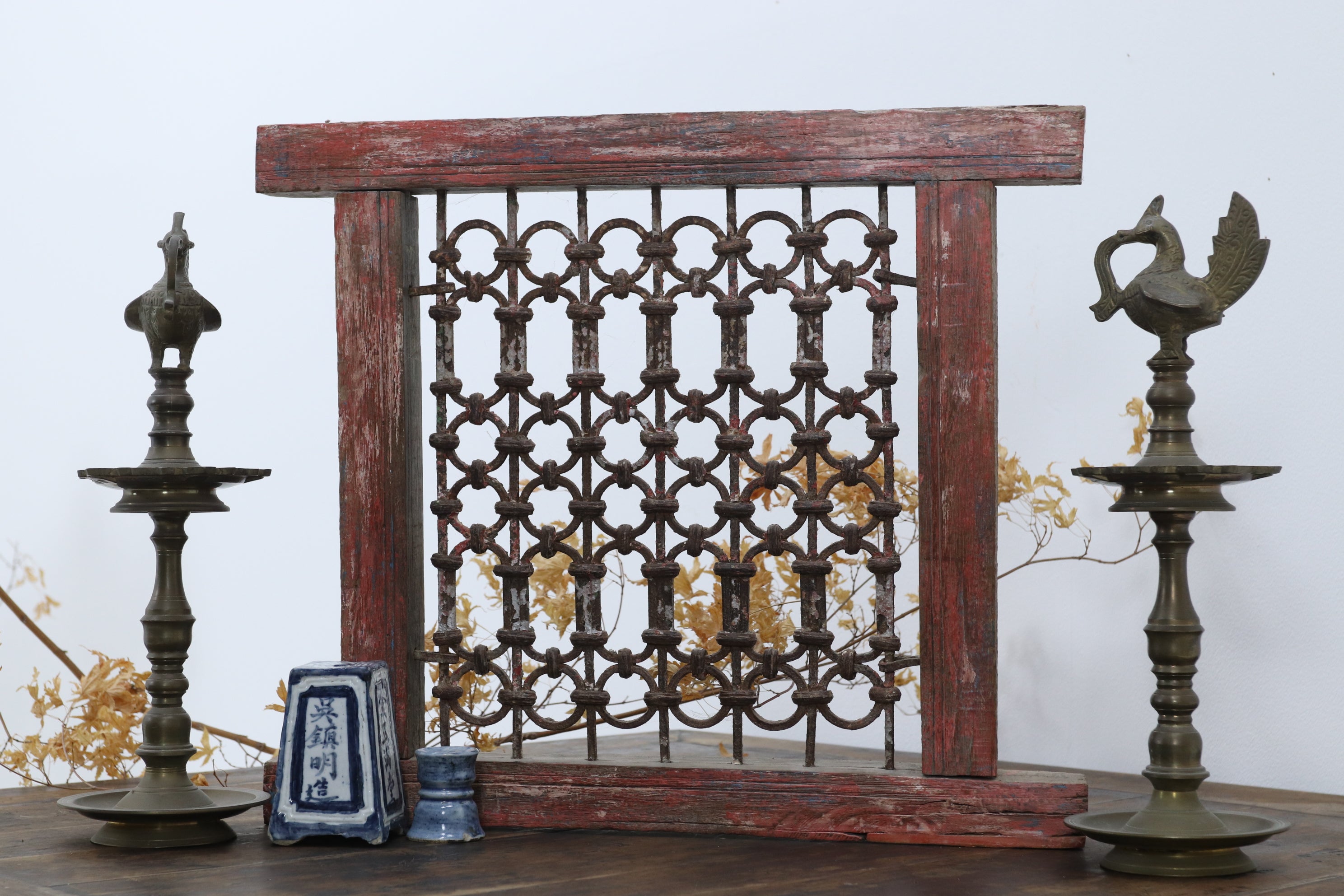 Early 19th Century Indian Wooden Window Frame (2) – Apeman Interiors