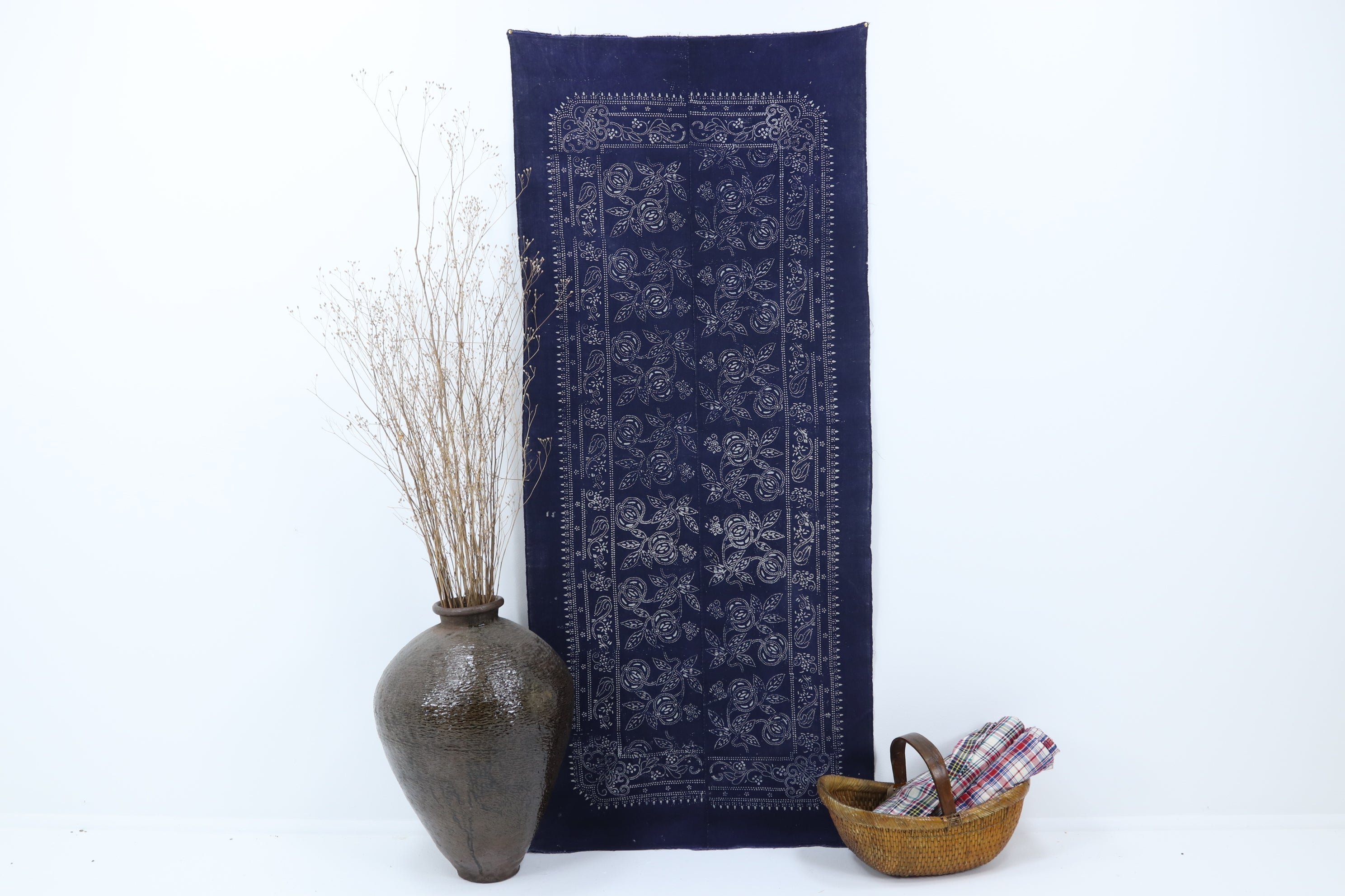 Late 19th Century Chinese Wax Resist Fabric (4) – Apeman Interiors
