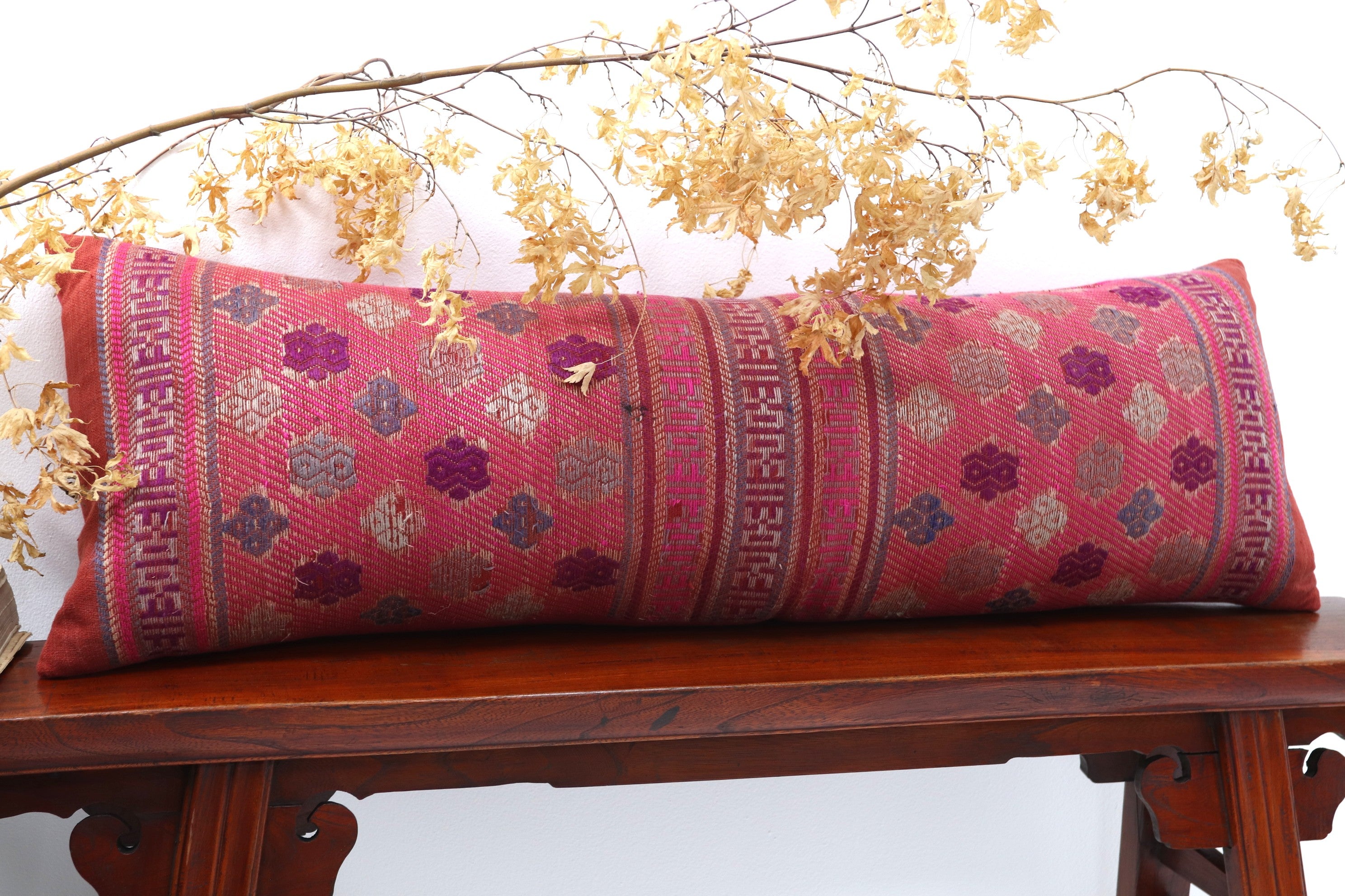 Mid 20th Century Vietnamese Fabric Bolster Cushion – Apeman Interiors